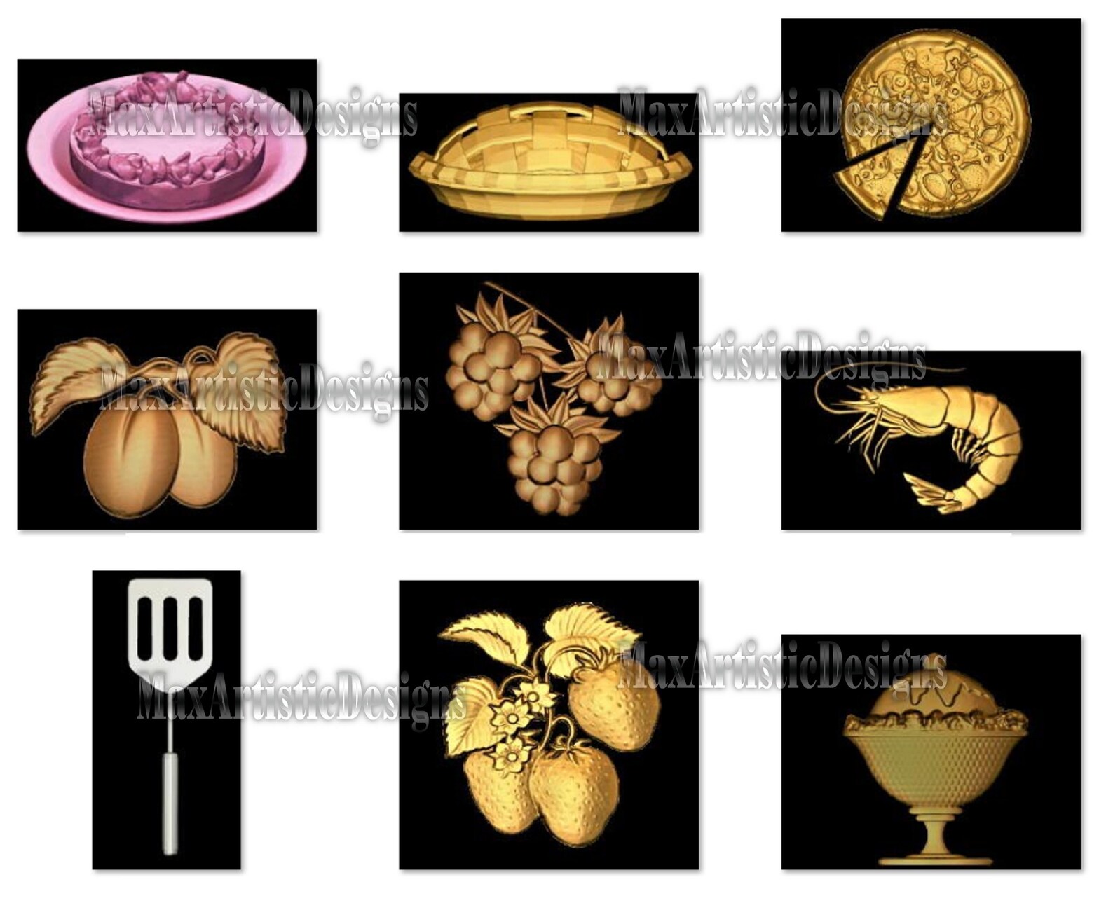 50+ Food Vegetables Fruits 3d Stl Bas Relief Bundle for Cnc Routers ...