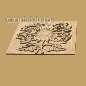 3 Sunflowers 3d Stl Panels for Cnc Router 3d Printer Bas Relief Files ...