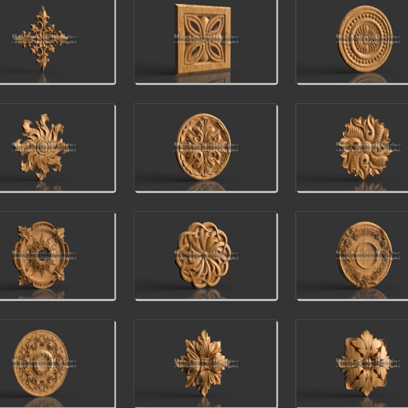 72+ Rossette 3d Stl Models - Fabrication Decor Set for Cnc Routers ...
