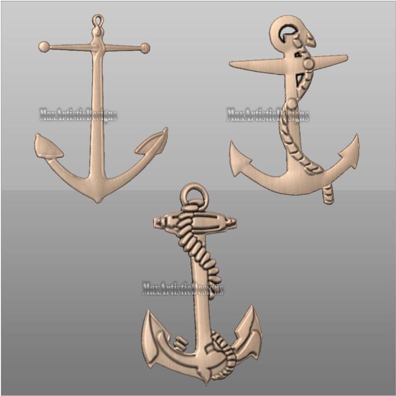 7 Ship Anchors 3d Stl Bas Relief Set for Cnc Router 3d Printing ...