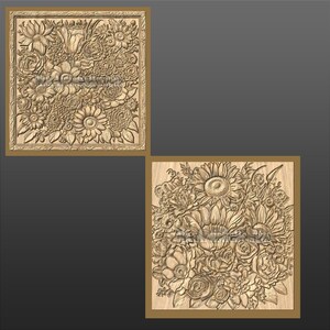 12 3d Stl Floral Bouquet Panels Floral Arrangements Designs for Cnc ...