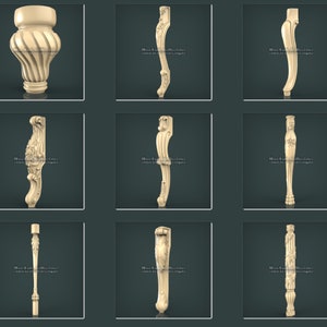 130+ STL Models: Furniture Balusters and Legs for CNC Router, 3D ...