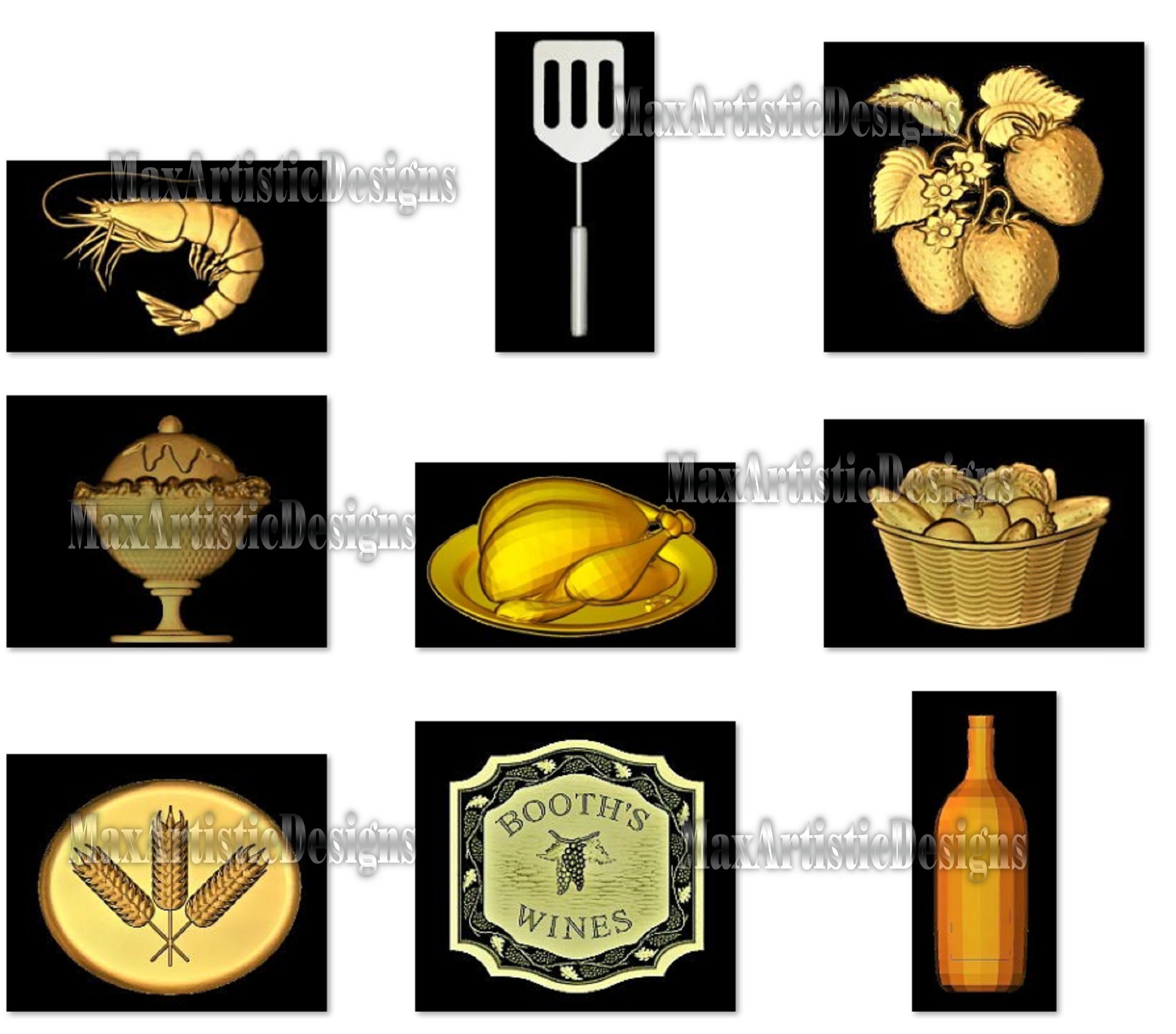 50+ Food Vegetables Fruits 3d Stl Bas Relief Bundle for Cnc Routers ...