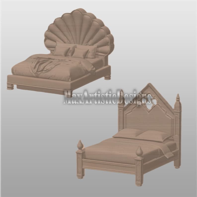 15 Luxury French Bed 3D Stl Models Rococo Style Files for 3d Printers ...