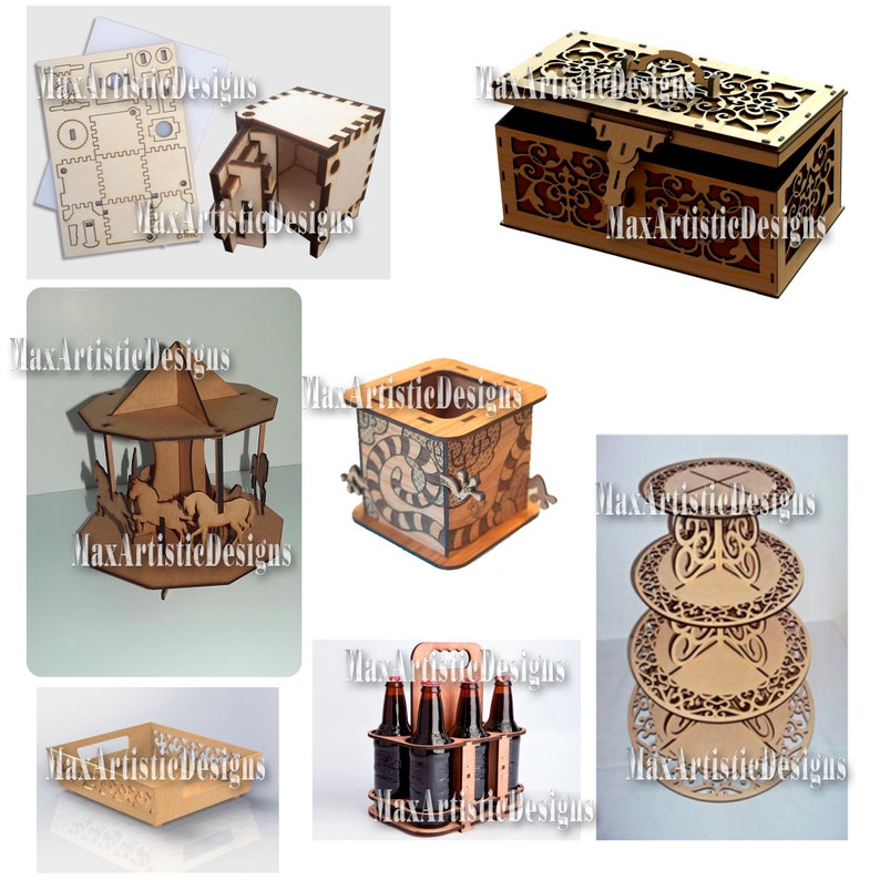 190 Decorative Boxes Pack Laser Cut Vector Dxf Cdr Cnc 3d - Etsy