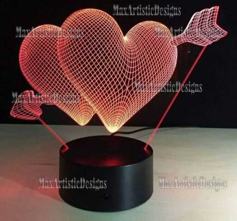42 Dxf Acrylic 3d Illusion Lamp Led Vectors Pdf Dxf for Cnc and Laser ...