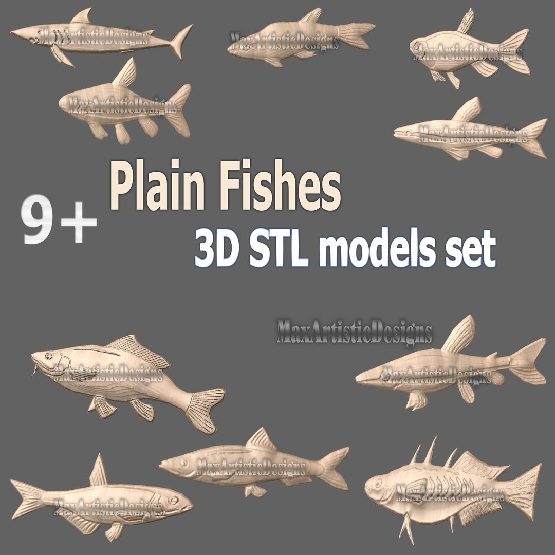 9+ Plain Fish Bas Relief Stl Models for Cnc Router 3d Printer Machines ...
