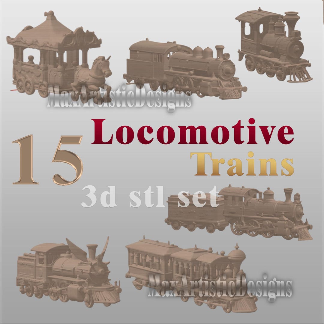 15 Locomotive Train 3d STL Files Unique Style for 3d Printers Decor ...