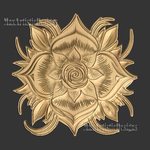 4 Carving Roses 3d Stl Models for Cnc Router Natural Geometric Models ...