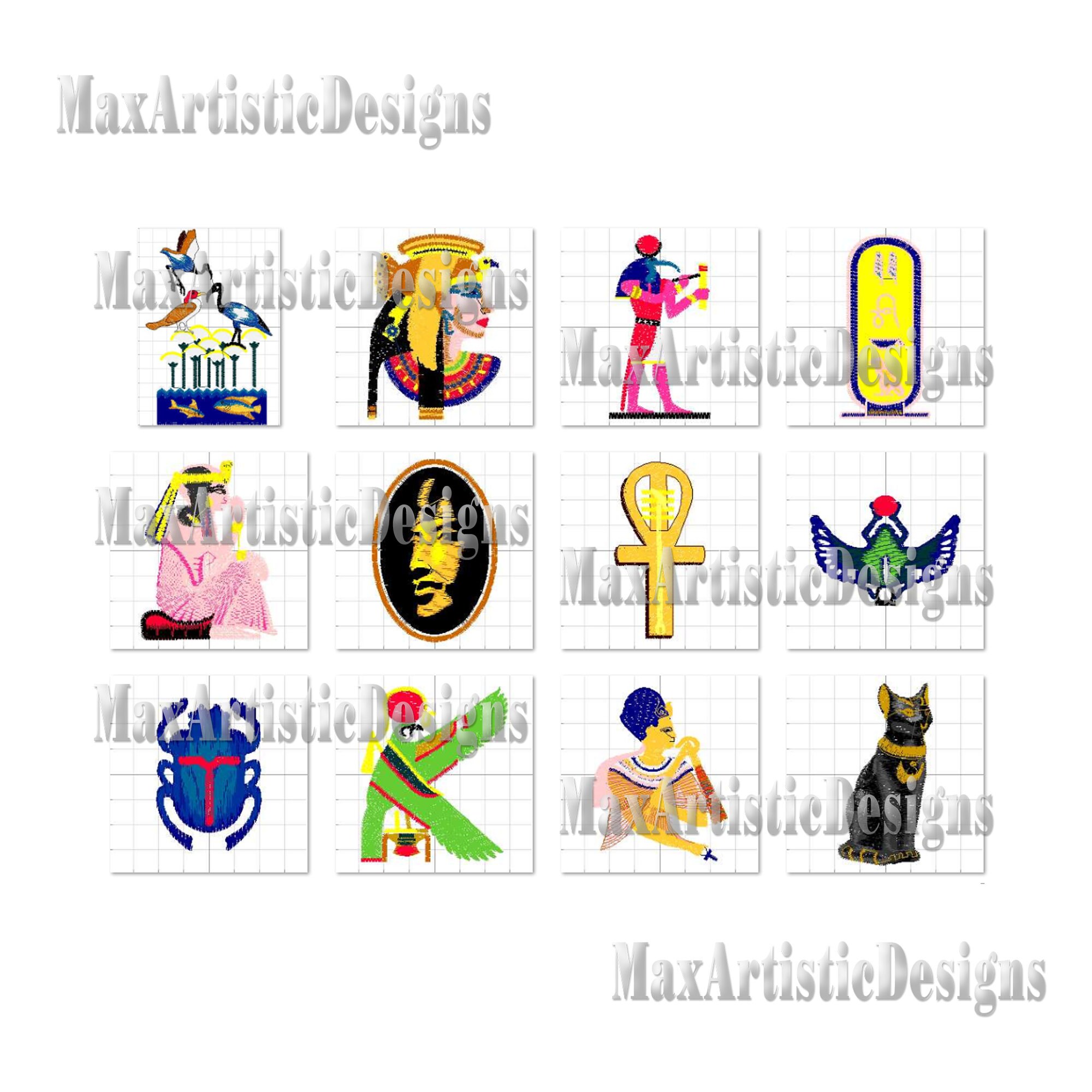 110+ Egypt Empire Embroidery Designs - Ancient Motifs PES DST JEF Hus ...