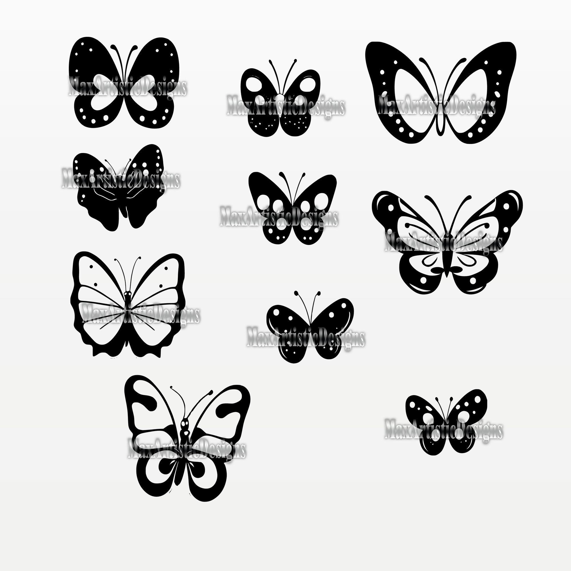 49+ Butterflies Laser Cut Files Pack Svg Dxf Png Butterfly Silhouette ...