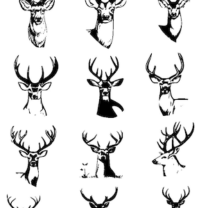 70+ Deer Figures and Heads Cnc Vectors Set Svg Dxf Eps Wild Deer Files ...