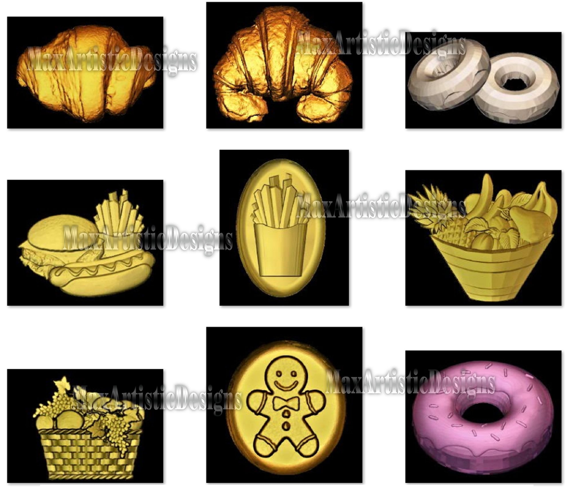 50+ Food Vegetables Fruits 3d Stl Bas Relief Bundle for Cnc Routers ...