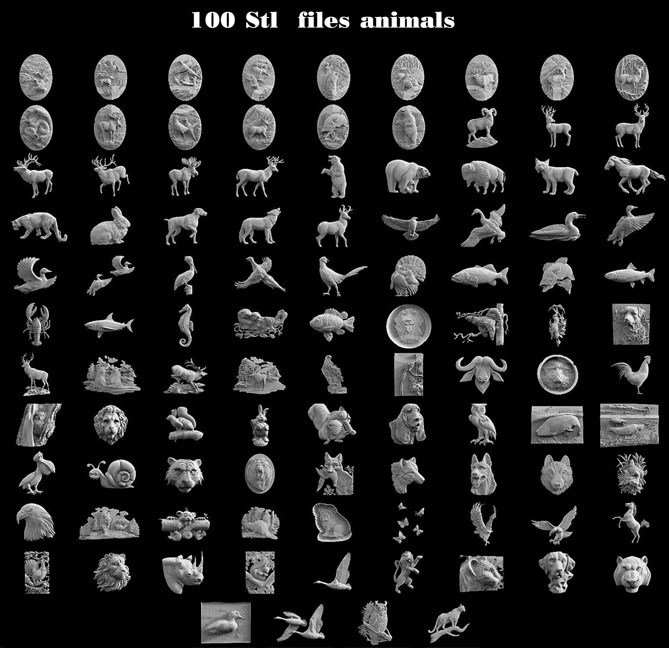 520+ Animal Art Models 3d Stl Collection for Cnc Router Machines Bas ...