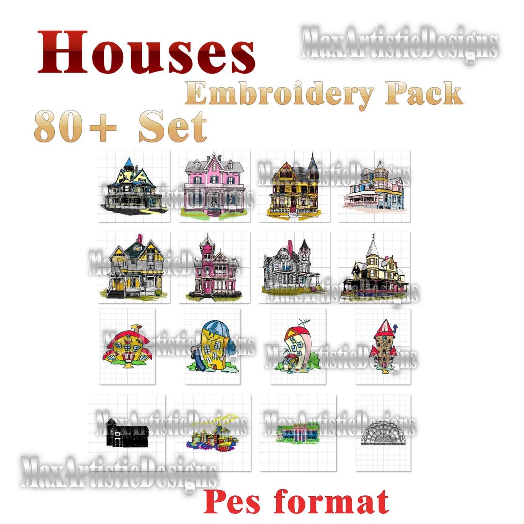 80+ House Embroidery Machine Patterns Many Styles in Pes Format ...