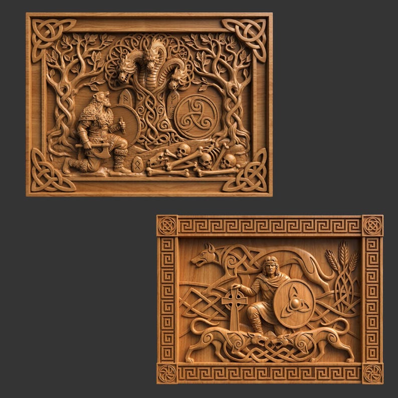 20+ Celtic Style 3D STL Panels Ancient Set for CNC Router Engraving ...