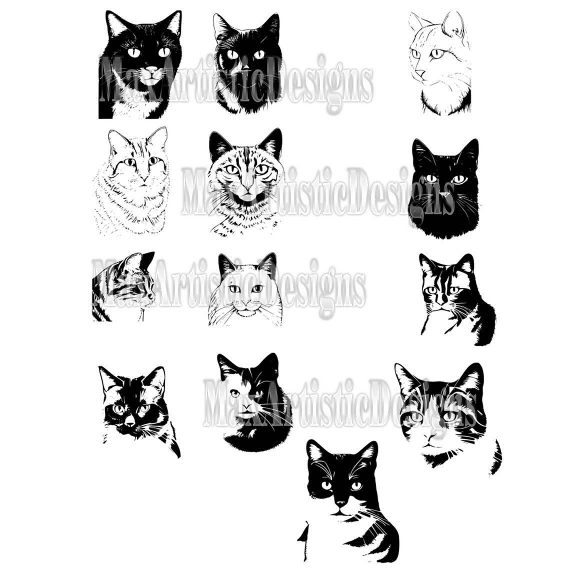 85+ Cats Cnc Vectors Set DXF SVG EPS Files Cnc Clipart Models ...