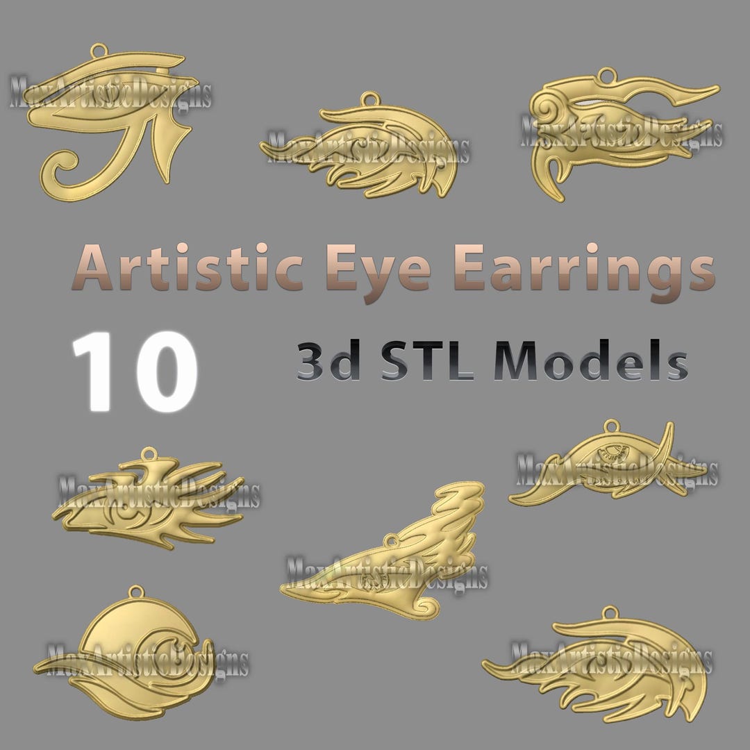 10 Eye Earring 3d STL Files - Unique Designs for 3D Printing - Download ...