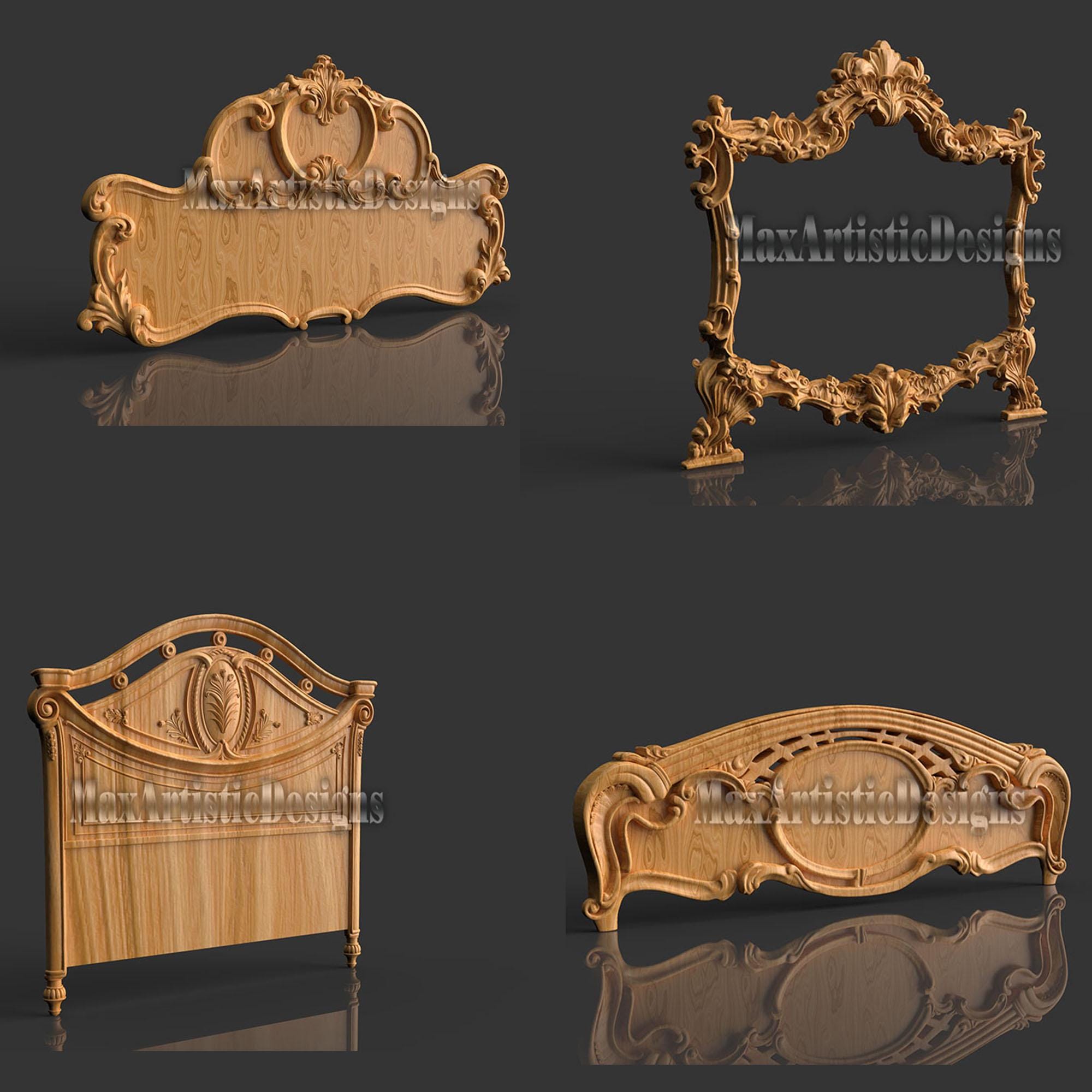 45+ Bed Headboards & Footboards 3d Stl Files for Cnc Routers Engraving ...