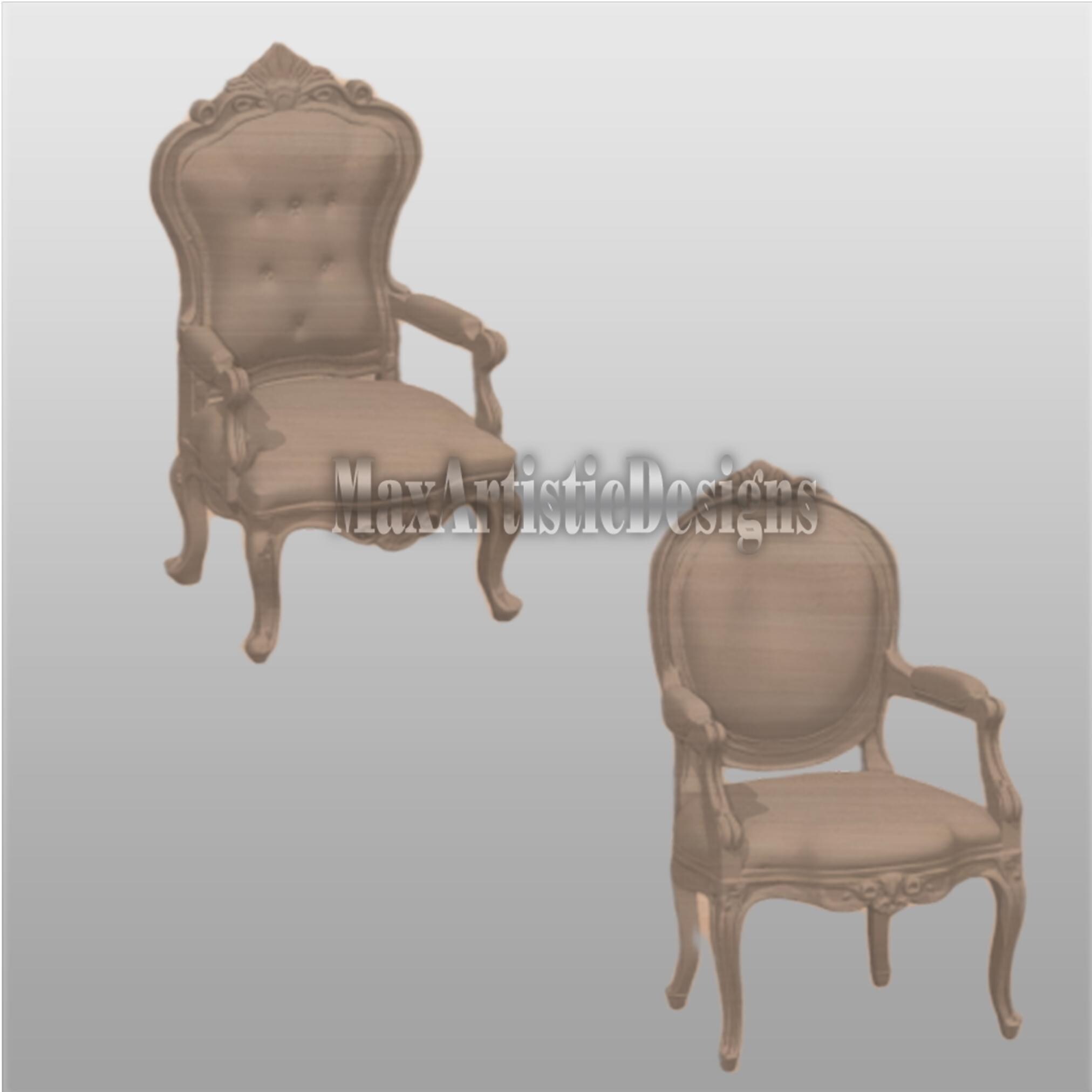 14 Baroque Chair 3D STL Models Set - Miniature Furniture - Download - Etsy