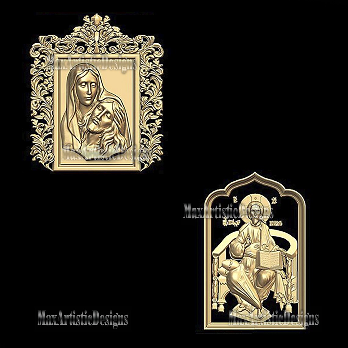 9 Religious 3D STL Panel Models for CNC Relief Modeling in - Etsy