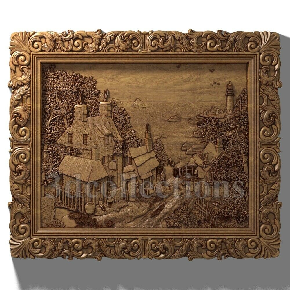 3d stl 20 pieces landscape engraving art models set for cnc | Etsy