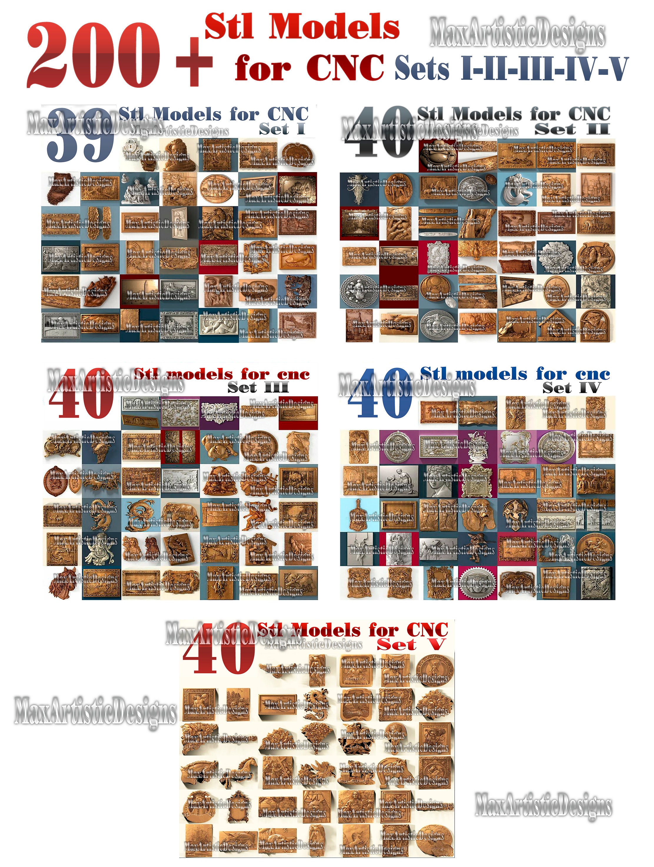 3d Stl Files 200 Pieces Basrelief Super Set for Metal Work - Etsy