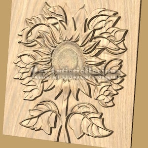 3 Sunflowers 3d Stl Panels for Cnc Router 3d Printer Bas Relief Files ...