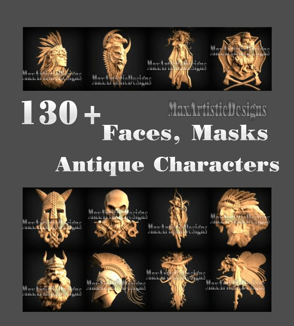 130 3d Stl Models Faces Masks Antique Characters Relief - Etsy