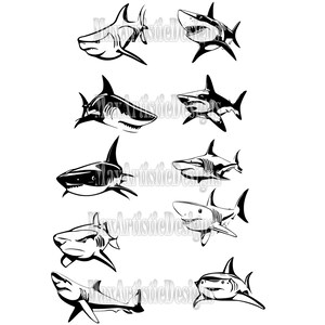 100+ Sharks Cnc Cut Files, Template Crafts Dxf SVG EPS Cartoon Shark ...