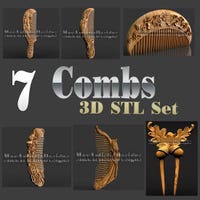 7x Ancient Comb 3d Stl Files | Regal Style for 3d Printers - Instant ...