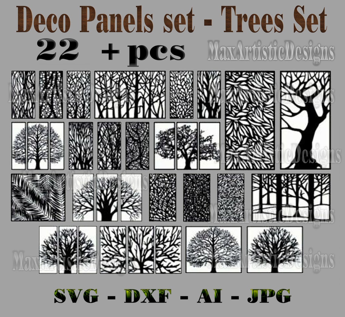 22 Dxf Cdr Vectors Tree Panels Cnc for Plasma Laser & Water - Etsy
