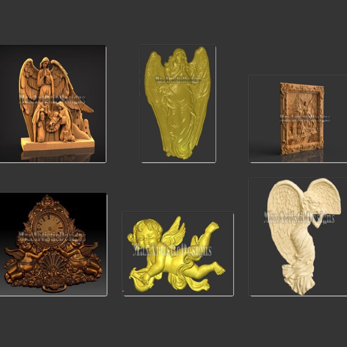17 3d Stl Angels Designs Engraving Models for Cnc Router - Etsy