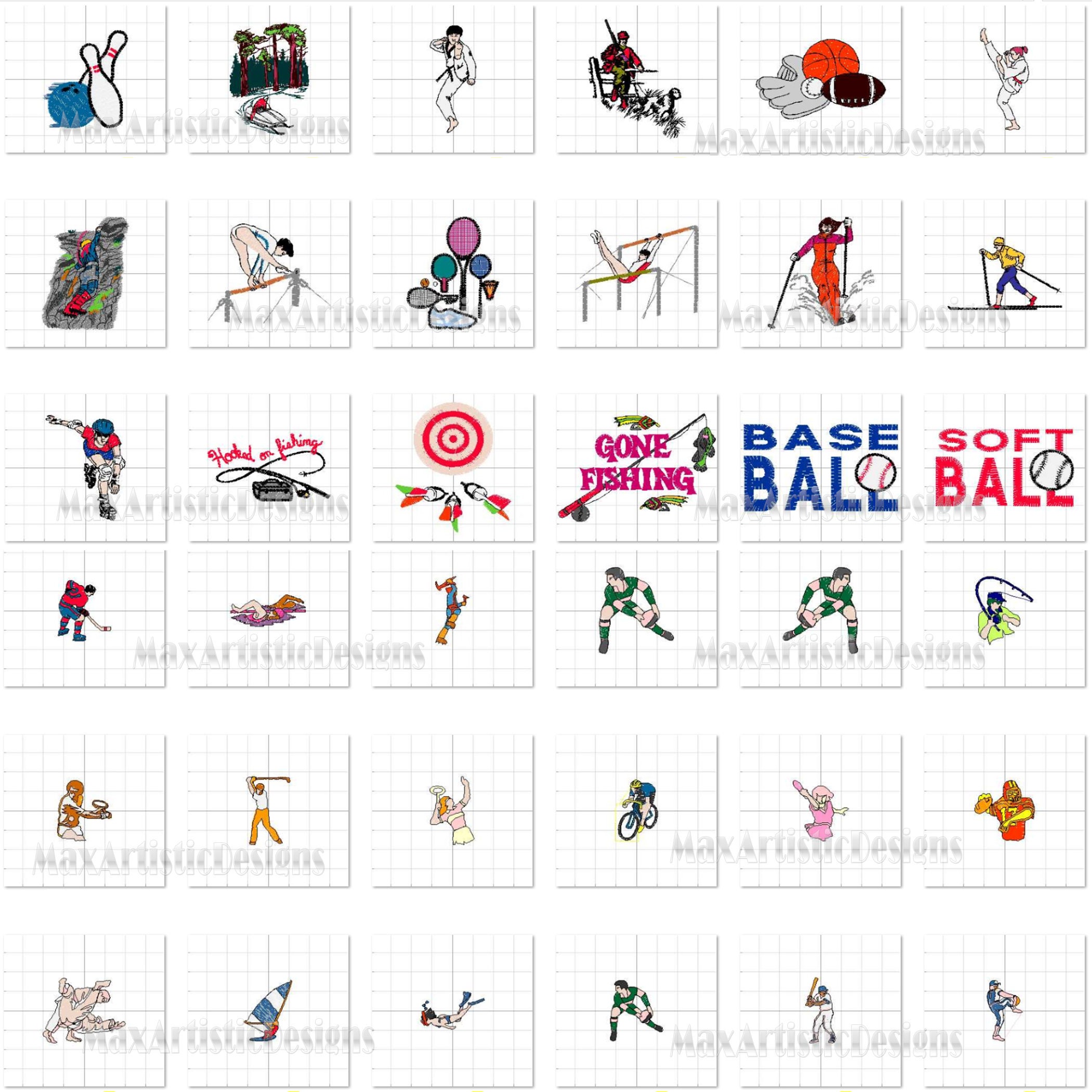 730 Sports Embroidery Patterns Kit in Pes Format for All - Etsy