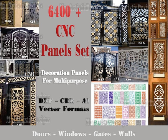 6600 Decorative Wall Windows Doors 2d Dxf Files for Cnc - Etsy