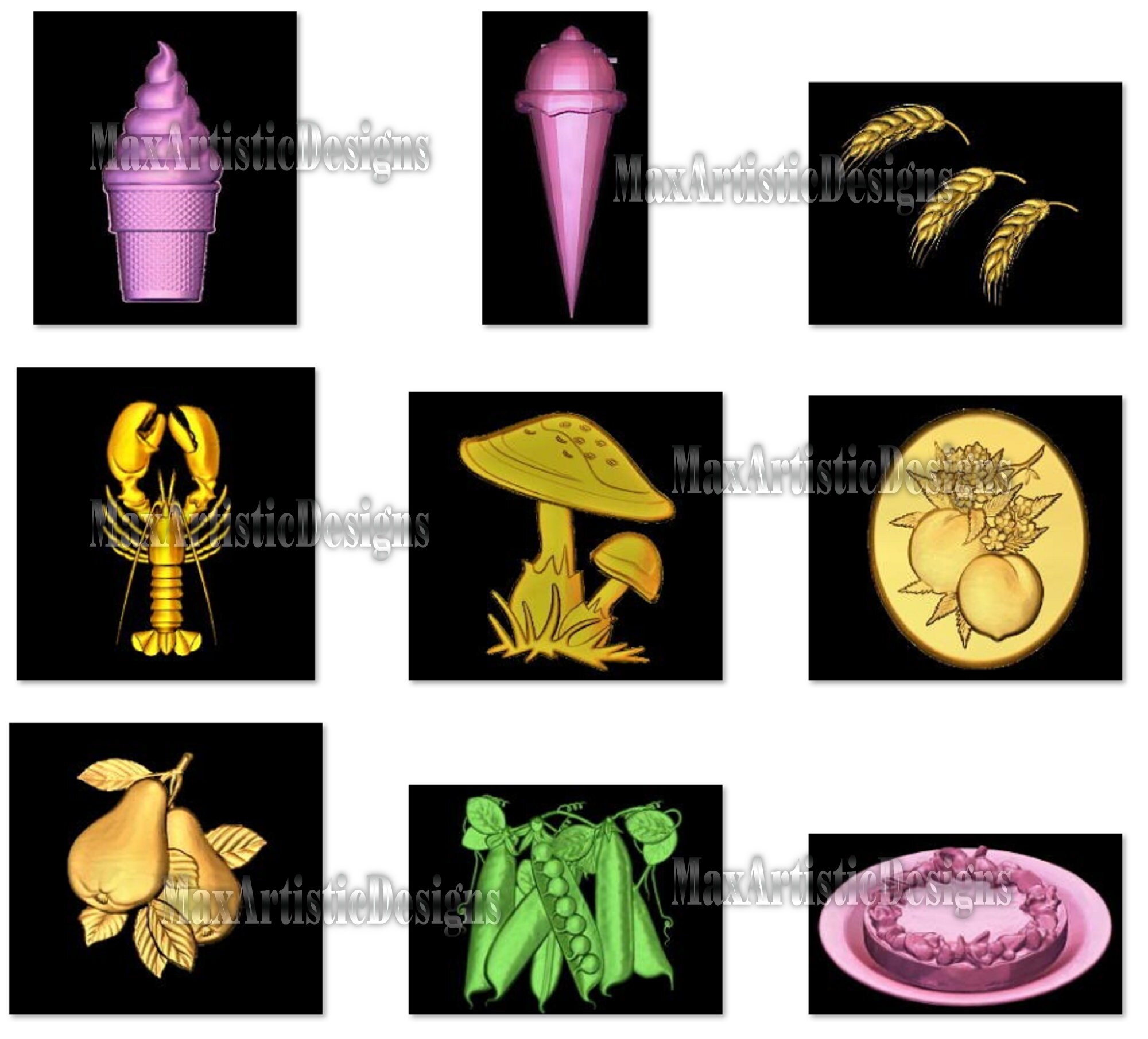 50+ Food Vegetables Fruits 3d Stl Bas Relief Bundle for Cnc Routers ...