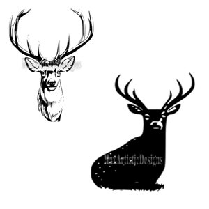 70+ Deer Figures and Heads Cnc Vectors Set Svg Dxf Eps Wild Deer Files ...