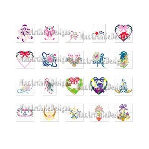 210+ Ribbons Flowers Boxes Embroidery Files Kit in Pes Format ...