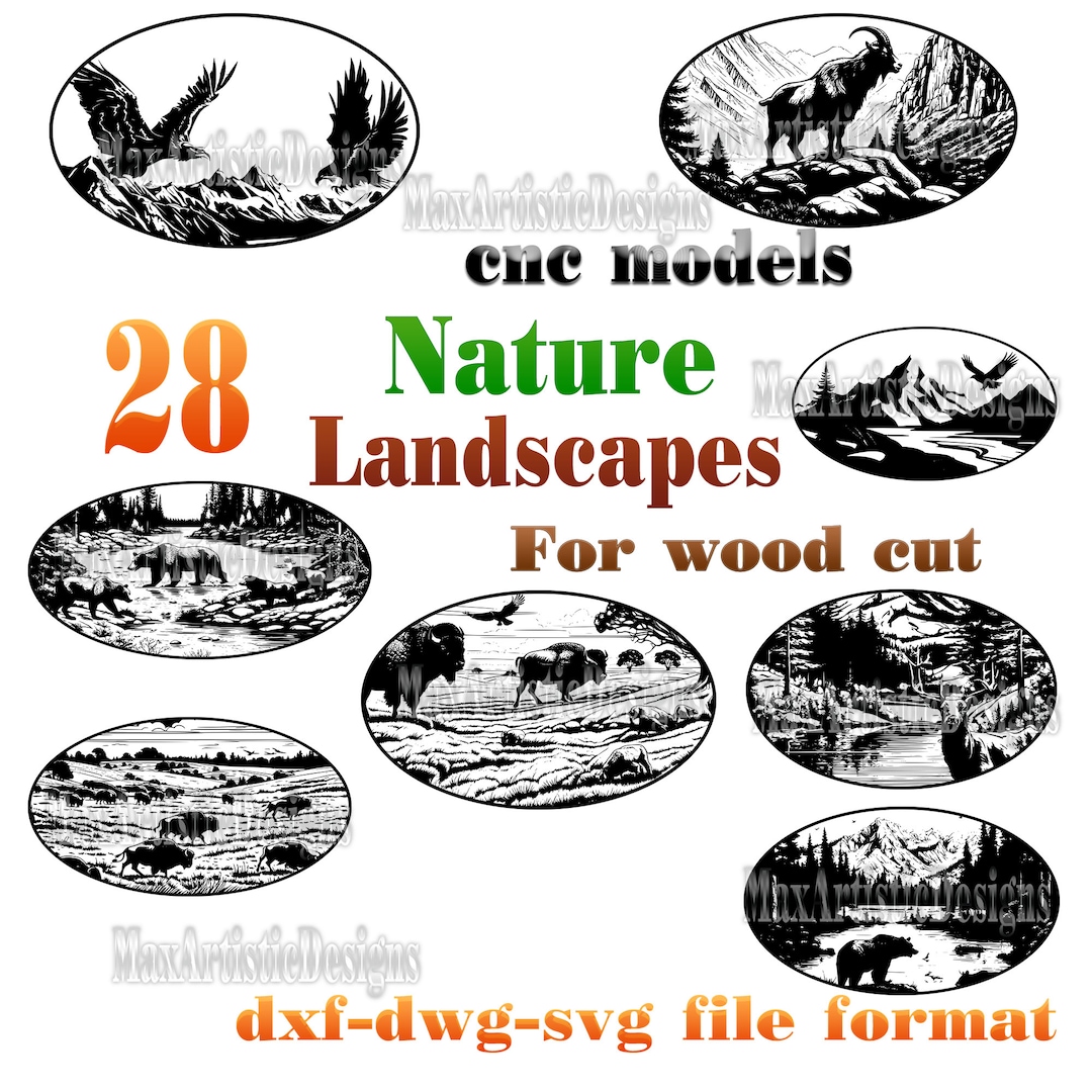 27+ Nature Landscape Cnc Vectors for Home Office Decor - Dxf File ...