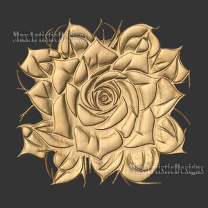4 Carving Roses 3d Stl Models for Cnc Router Natural Geometric Models ...