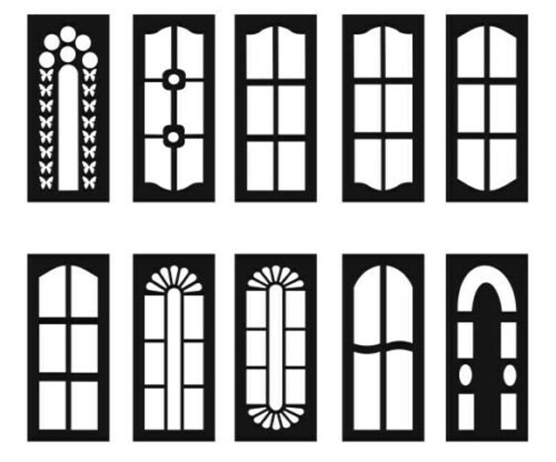 100 Cnc Vector Dxf-cdr Panels Flowers Trees Doors Frames Forf | Etsy