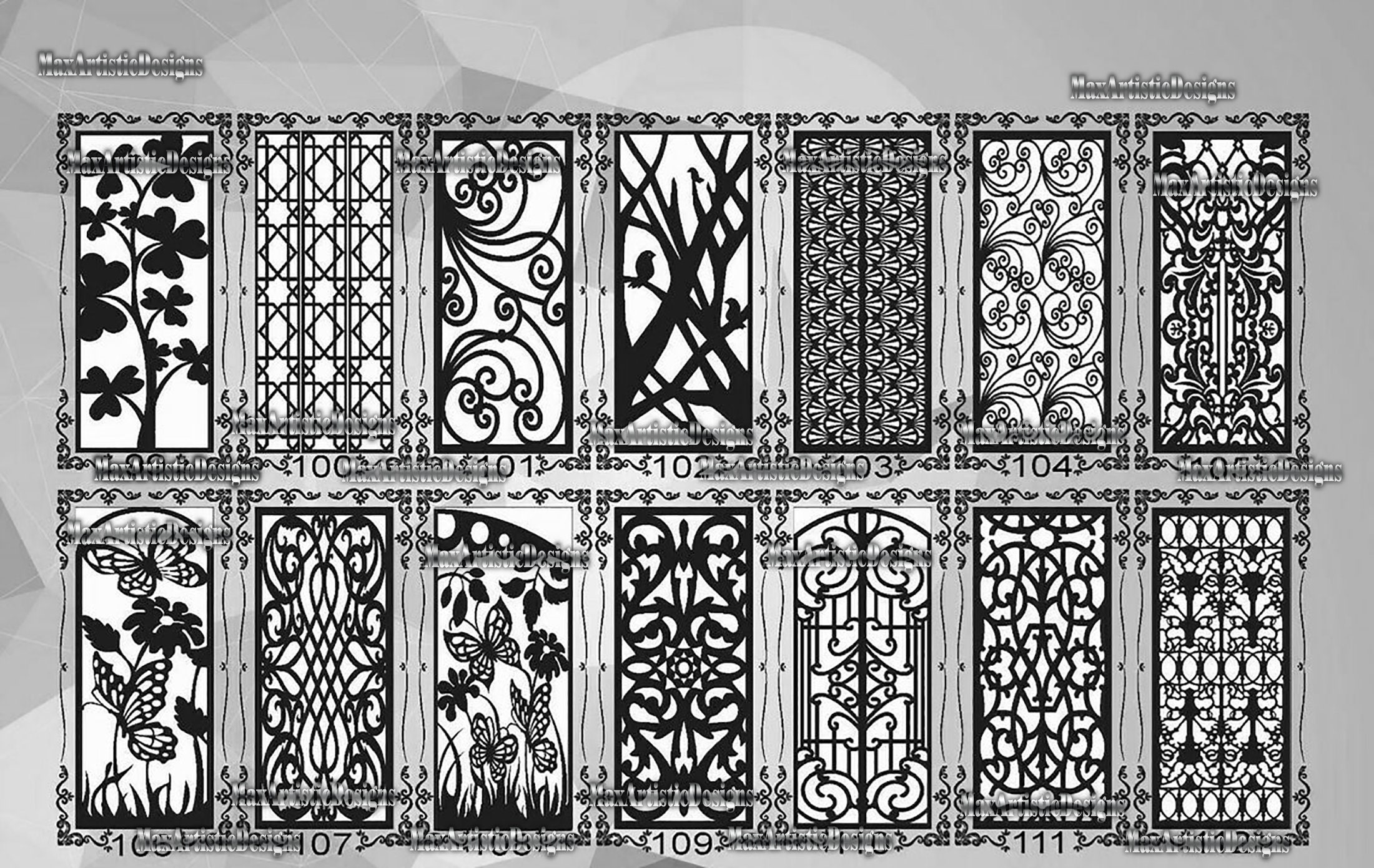 1700 + Pcs Dxf Panels Doors Windows Cnc Vectors Plasma Router Laser Cut ...