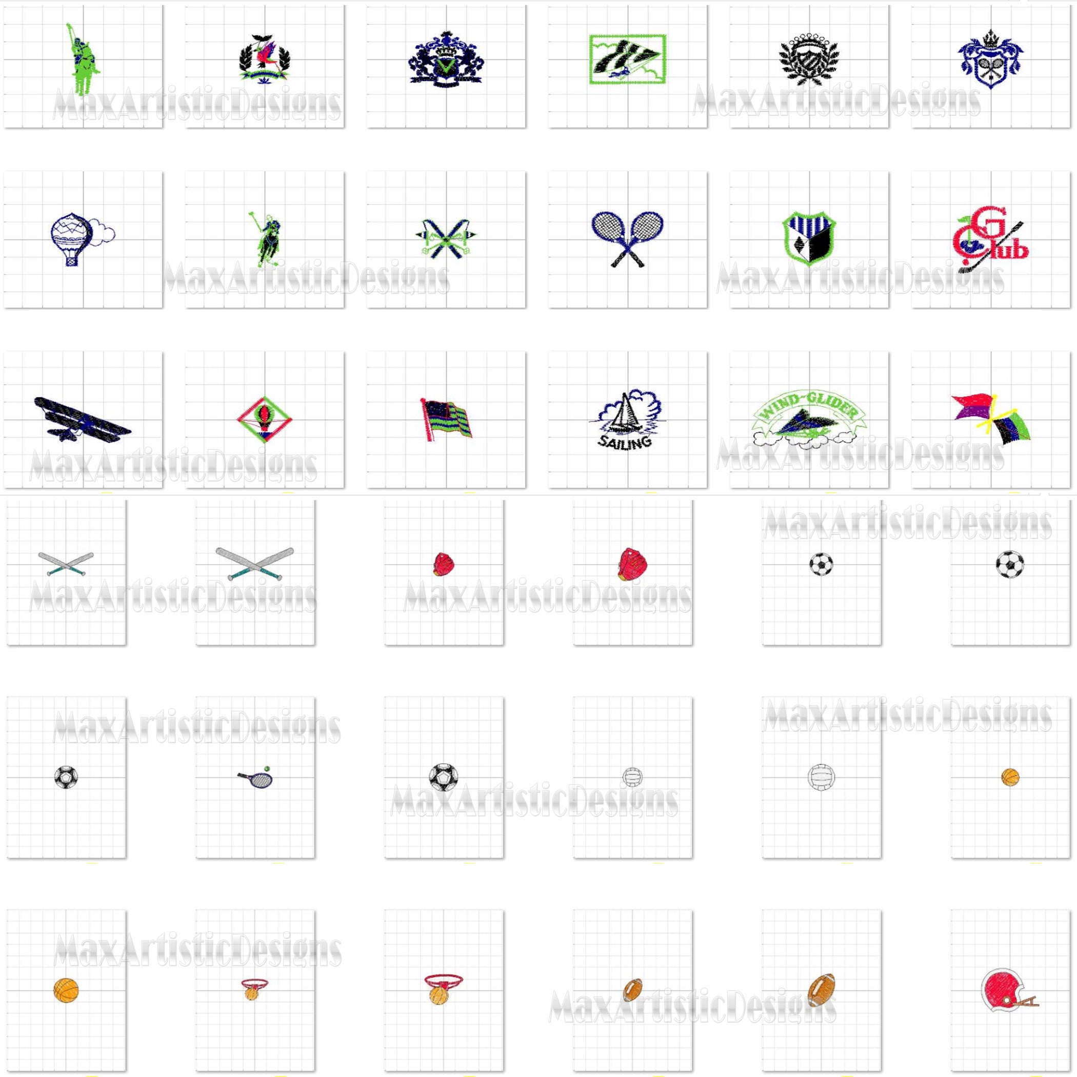 730+ Sports Embroidery Patterns Kit in Pes Format for All Sports ...