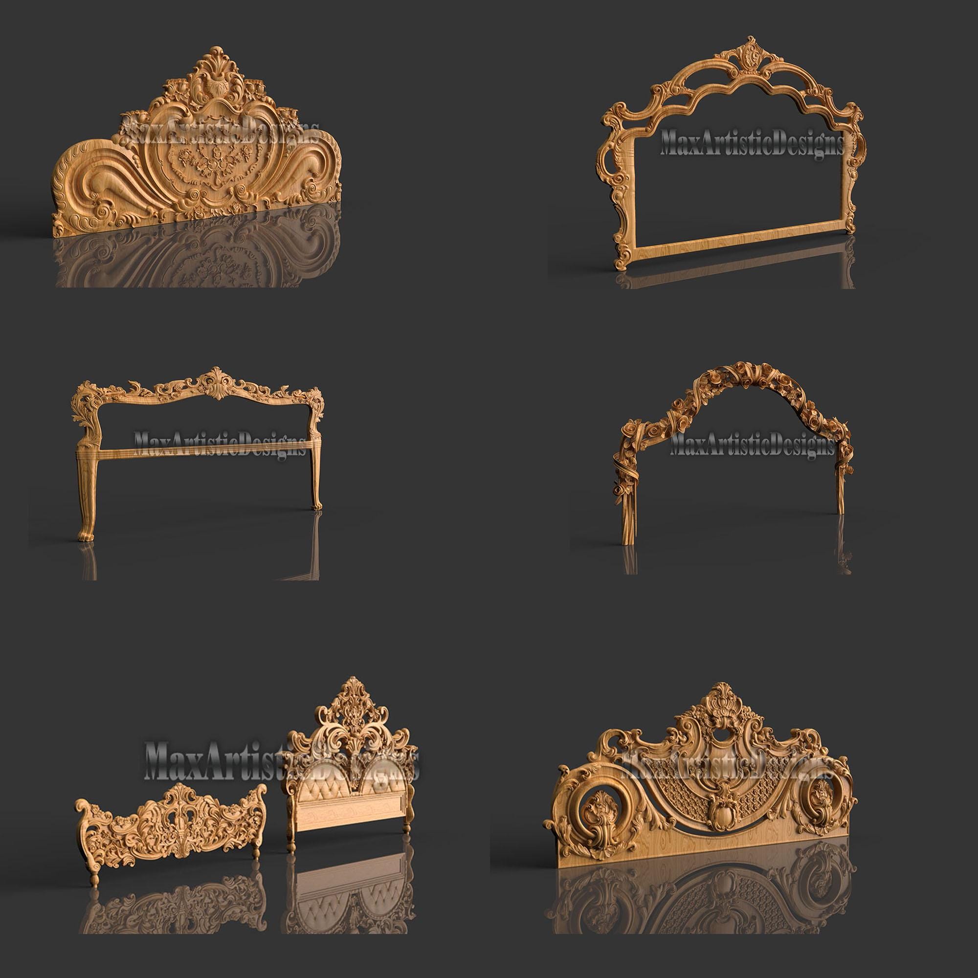 45+ Bed Headboards & Footboards 3d Stl Files for Cnc Routers Engraving ...