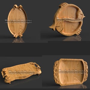 45+ Kitchen Tray & Cutting Board 3D STL Designs for CNC Router 3d ...