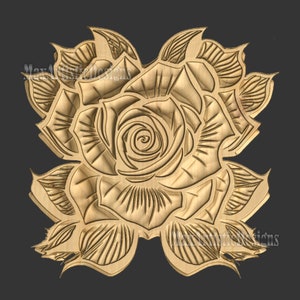4 Carving Roses 3d Stl Models for Cnc Router Natural Geometric Models ...