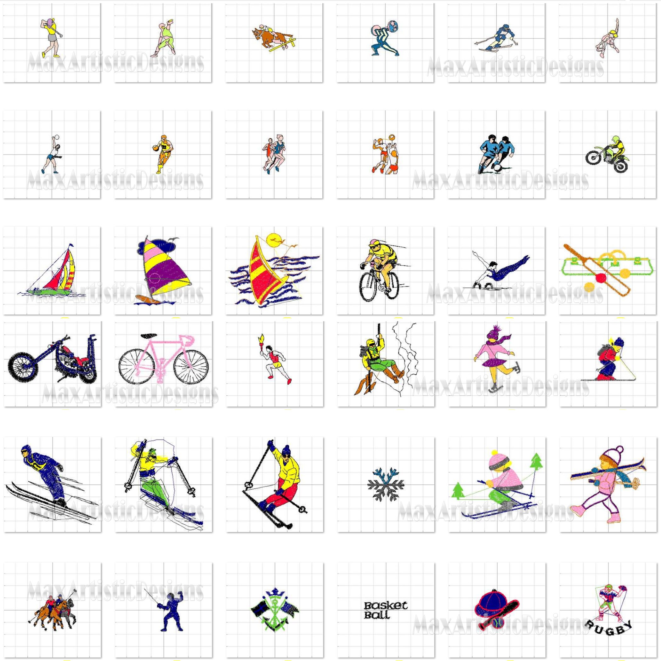 730 Sports Embroidery Patterns Kit in Pes Format for All - Etsy