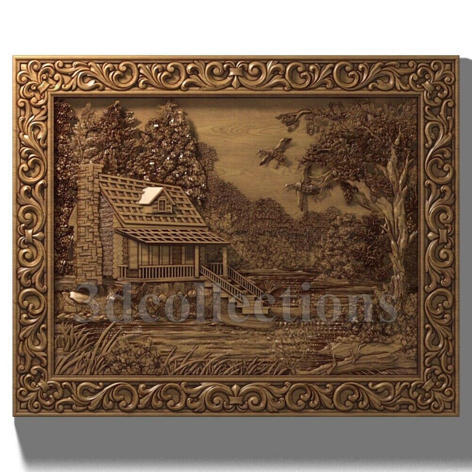 3d stl 20 pieces landscape engraving art models set for cnc | Etsy