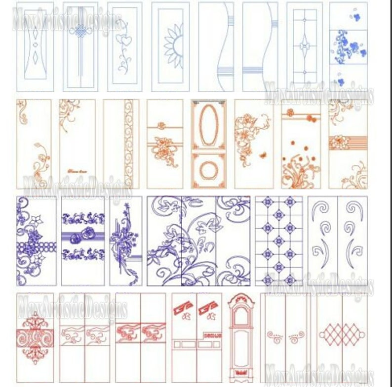 6600 Decorative Wall Windows Doors 2d Dxf Files for Cnc - Etsy