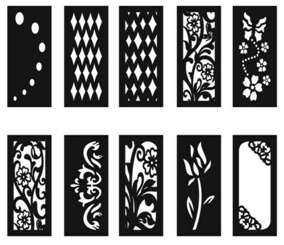100 Cnc Vector Dxf-cdr Panels Flowers Trees Doors Frames Forf - Etsy